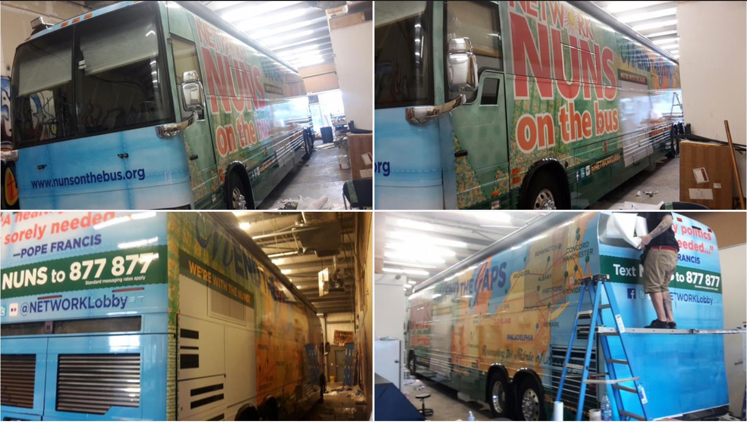 Bus Getting Wrapped and Ready to Roll - NETWORK Lobby